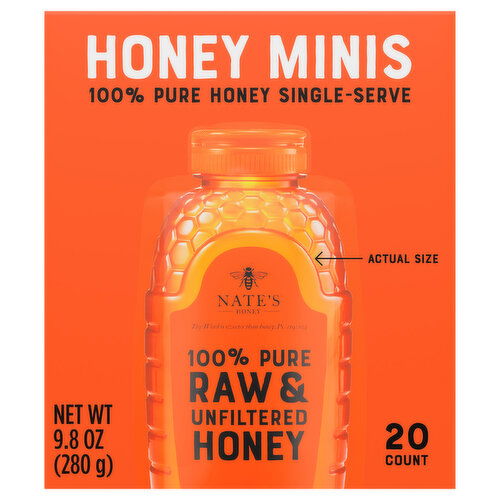 Nate's 100% Pure Raw & Unfiltered Minis Honey - Smart & Final