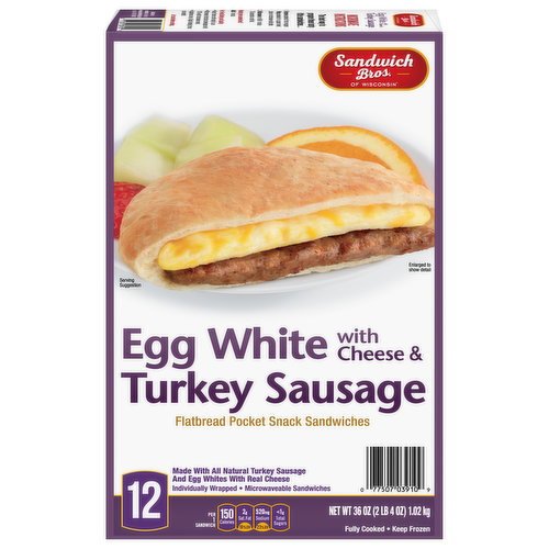 Sandwich Bros. Flatbread Pockets Snack Sandwiches, Egg White with ...