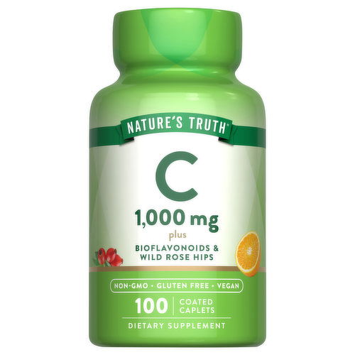 Nature's Truth Vitamin C, Plus Bioflavonoids & Wild Rose Hips, 1000 mg ...